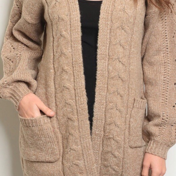 January Summer | Sweaters | Mocha Chunky Knit Cardigan | Poshmark